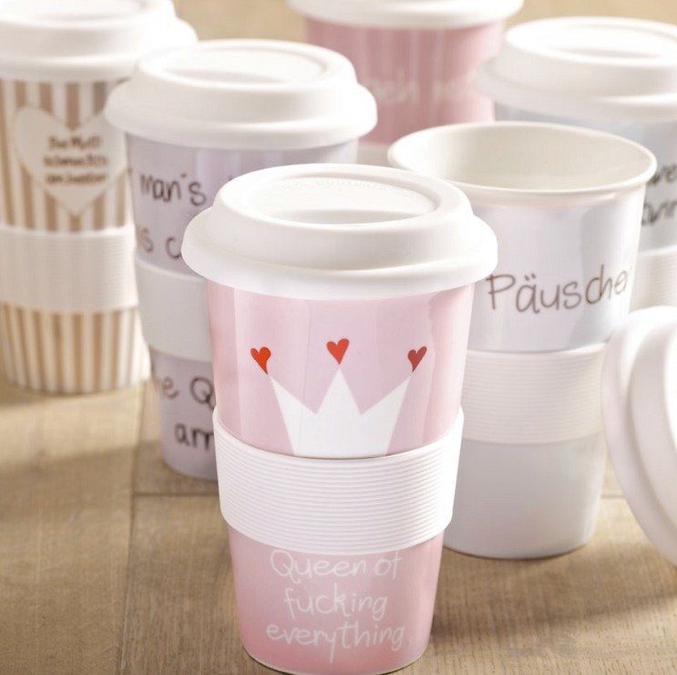 Mea Living Coffee to go Becher Porzellan 400 ml Queen of kaufen ...